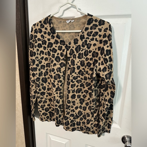 GAP | Sweaters | Gap Leopard Print Cardigan Xl | Poshmark